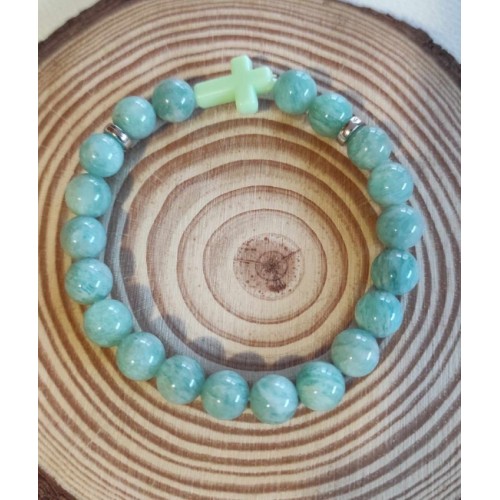 Bracelet Amazonite - Croix
